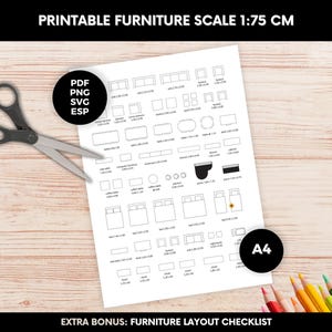 Printable Scale Furniture Template, 1:75 Interior Design Floor Plan Kit ...
