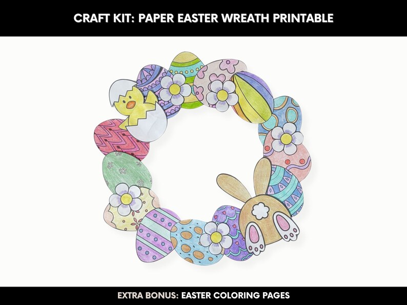 Handmade Easter Decor Printable Wreath Kit, Family-friendly Easter ...