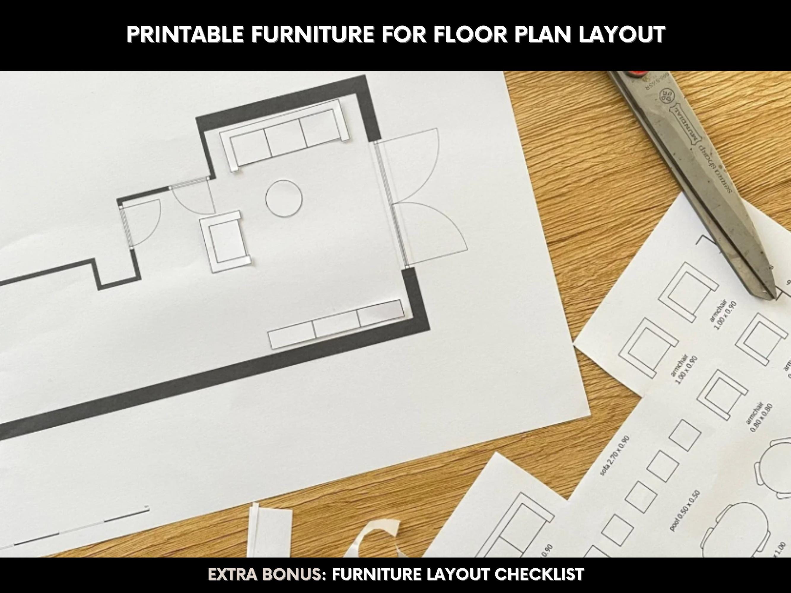 Printable Template Scale Furniture A4 Coloring Page Scale Furniture ...