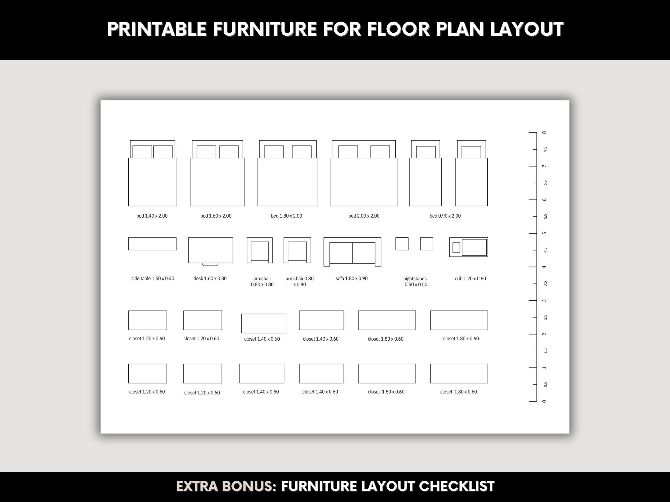 Quarter Inch Scale Furniture Template