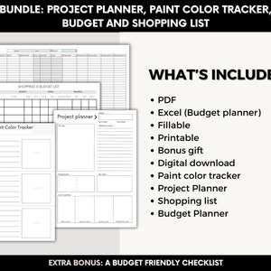 Complete Home Improvement Planner Set, Paint Color Tracker, Budget ...
