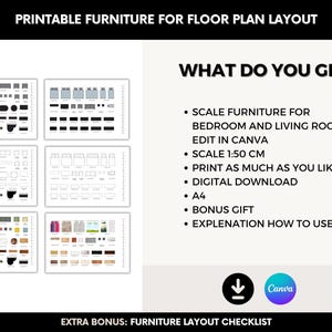 Printable Furniture Kit, Editable Furniture Kit, Customizable Furniture ...
