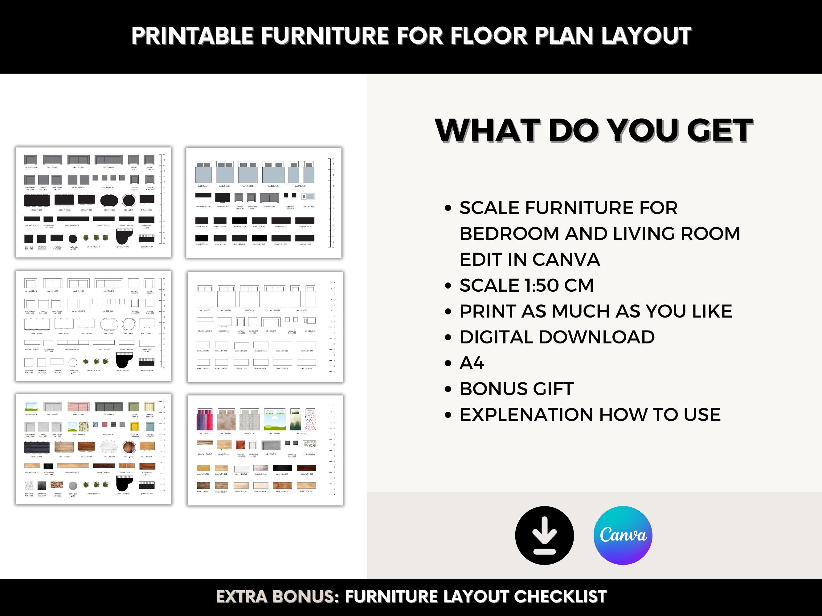 Printable Furniture Kit, Editable Furniture Kit, Customizable Furniture ...