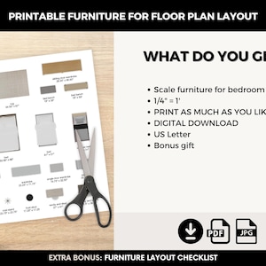 Printable Furniture Bedroom Template, Bedroom Design Kit, Bedroom ...