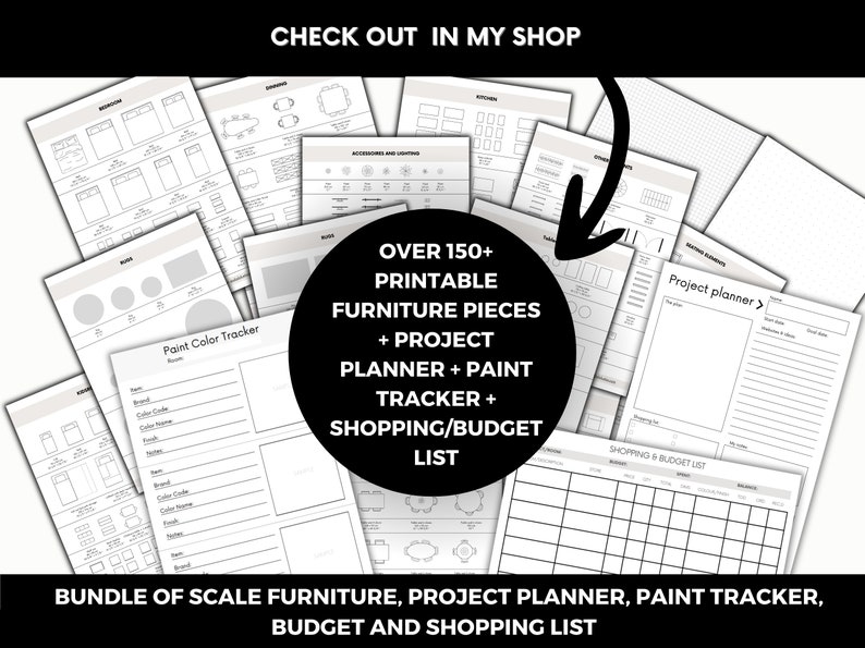 Printable Scale Furniture Templates Interior Design 1:50 Scale DIY ...