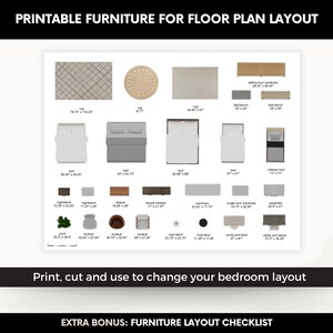 Printable Furniture Bedroom Template, Bedroom Design Kit, Bedroom ...