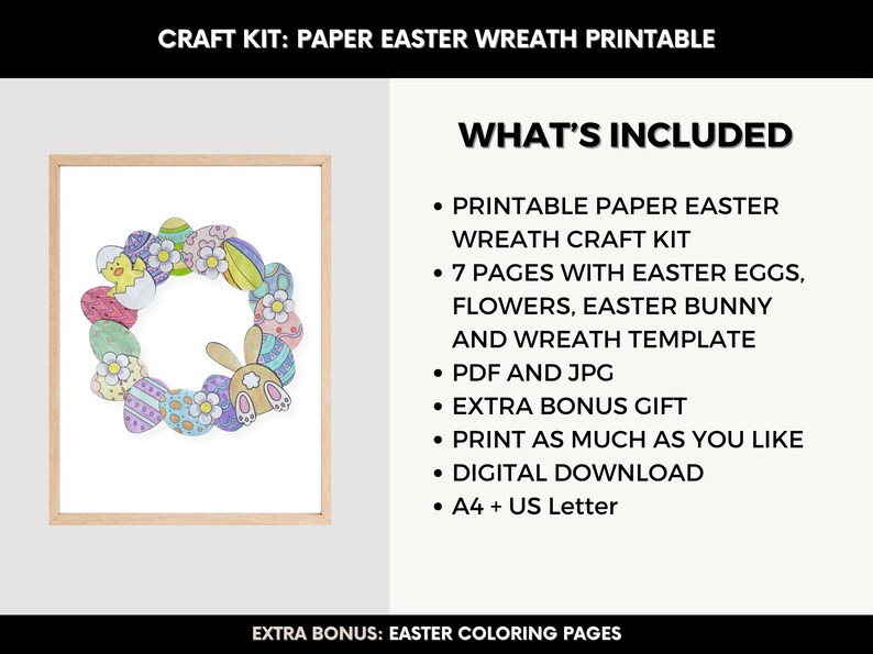 Handmade Easter Decor Printable Wreath Kit, Family-friendly Easter ...