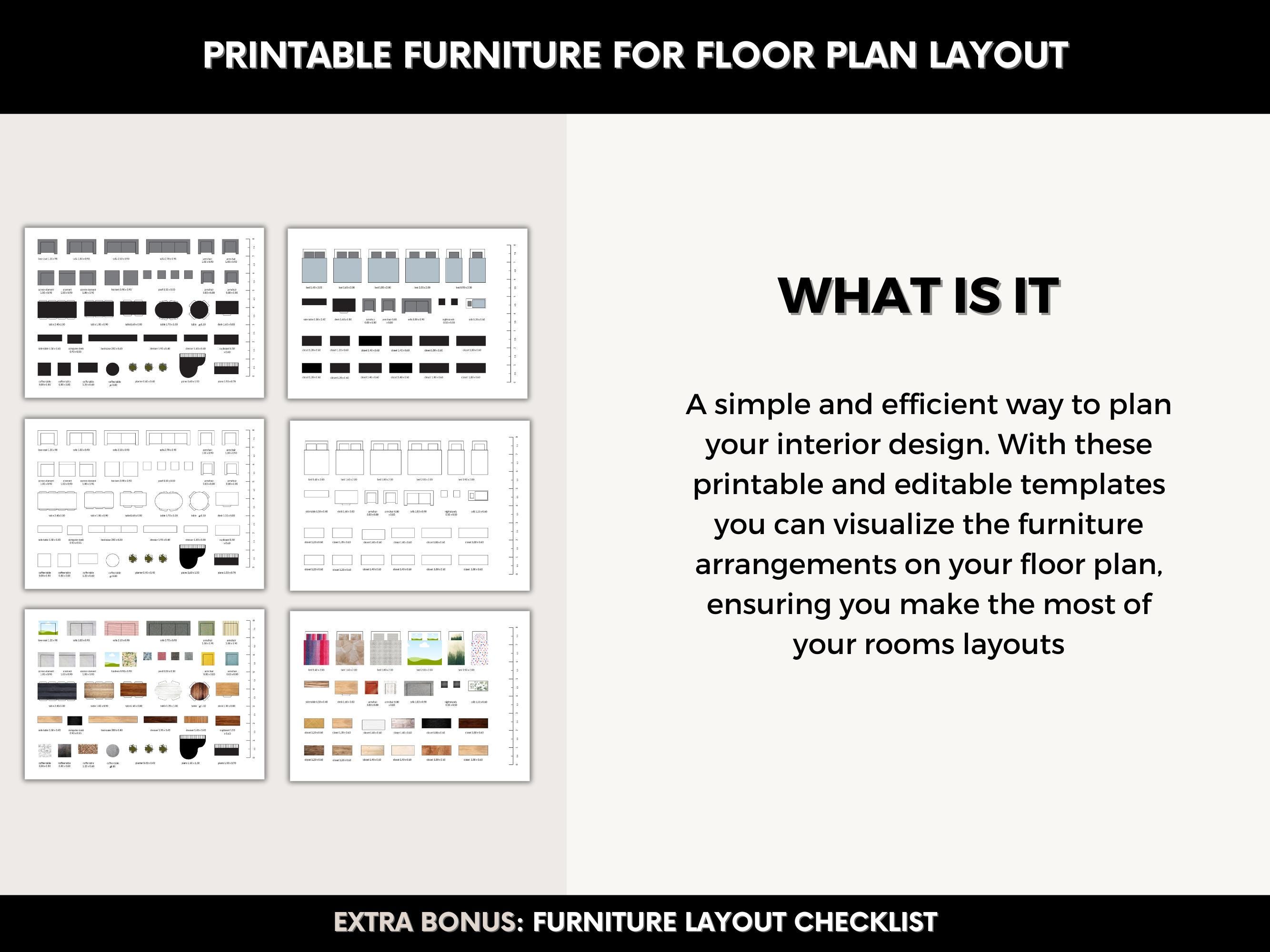 Printable Furniture Kit, Editable Furniture Kit, Customizable Furniture ...