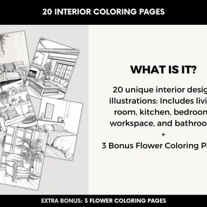 Cozy Home Coloring Pages, Living Room, Kitchen, Bedroom, Bathroom ...