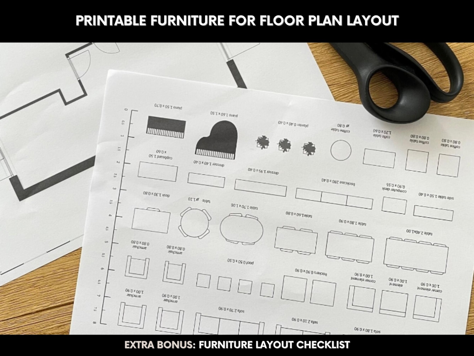 Printable Template Scale Furniture A4 Coloring Page Scale Furniture ...