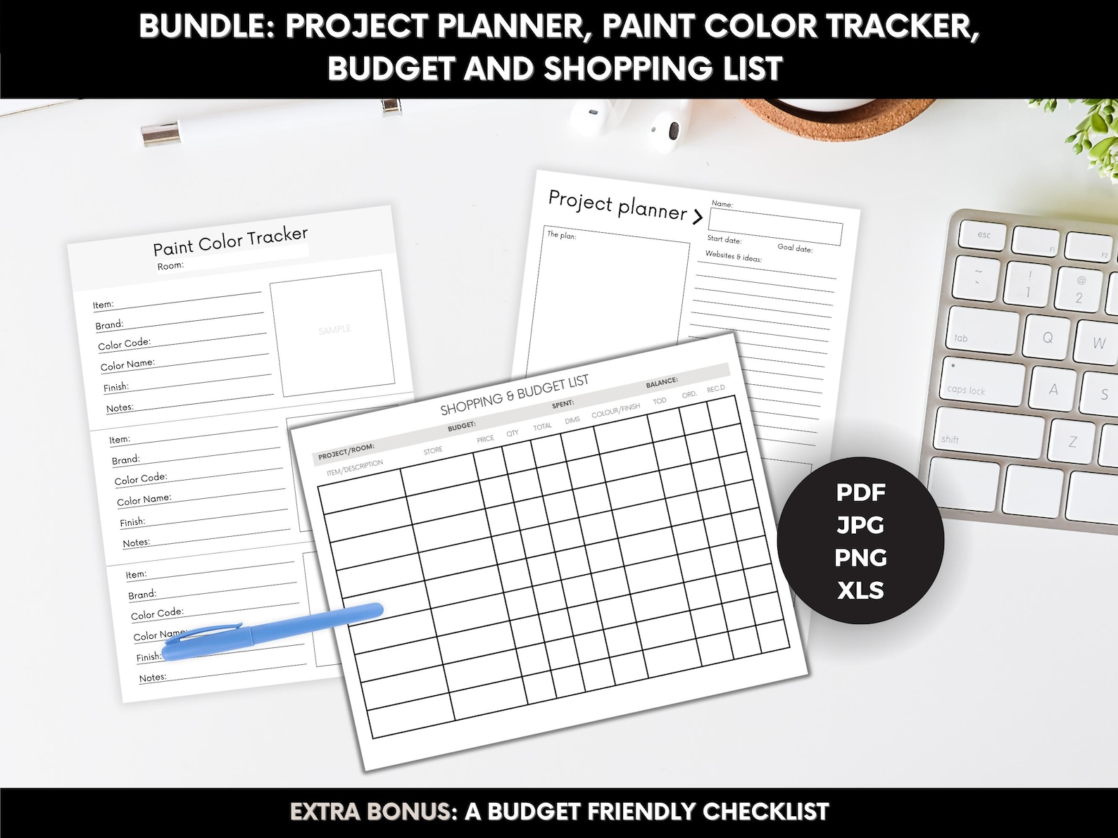 Complete Home Improvement Planner Set, Paint Color Tracker, Budget ...