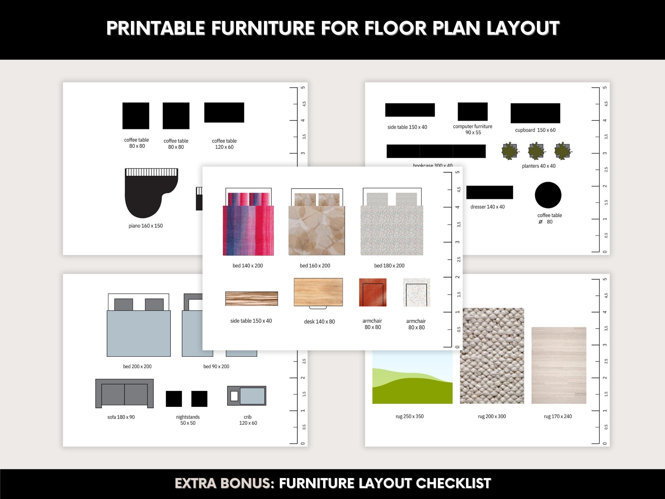 Editable Furniture Template Kit, DIY Floor Plan & Room Design in Canva ...