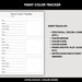 Paint Color Palette Printable, Paint Color Tracker, Color Brand, Colour ...
