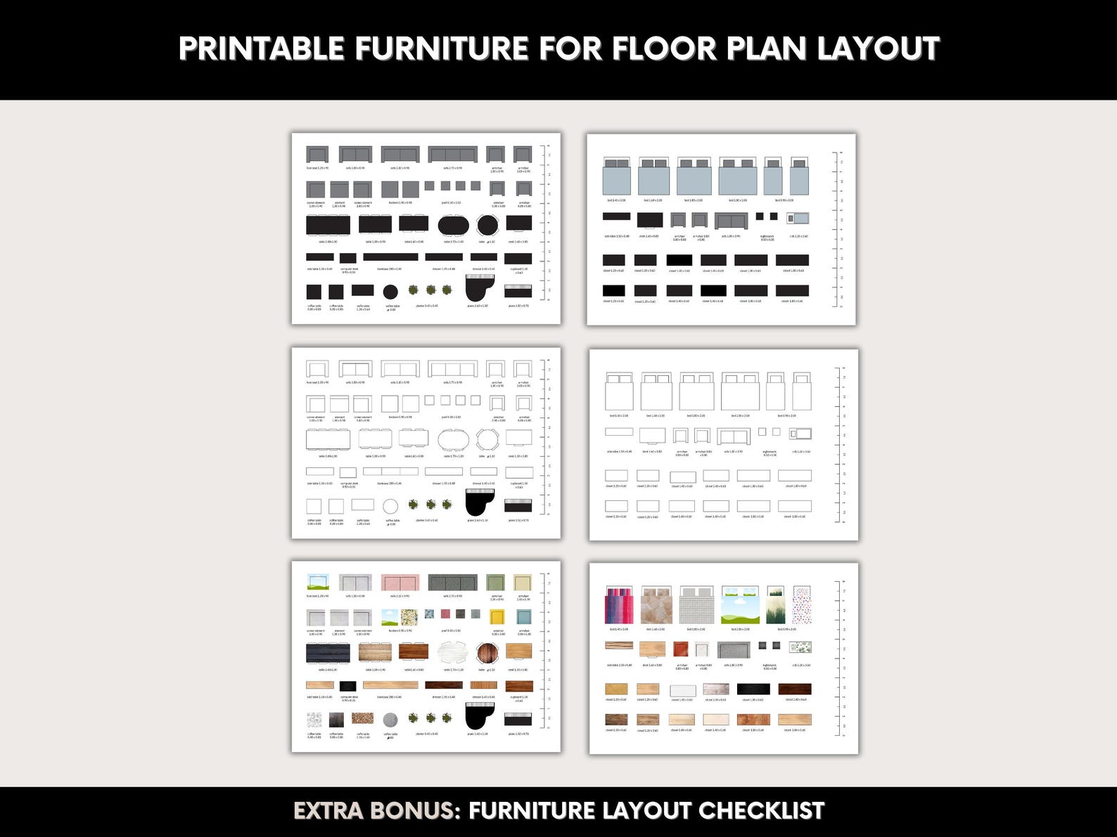 Printable Furniture Kit, Editable Furniture Kit, Customizable Furniture ...