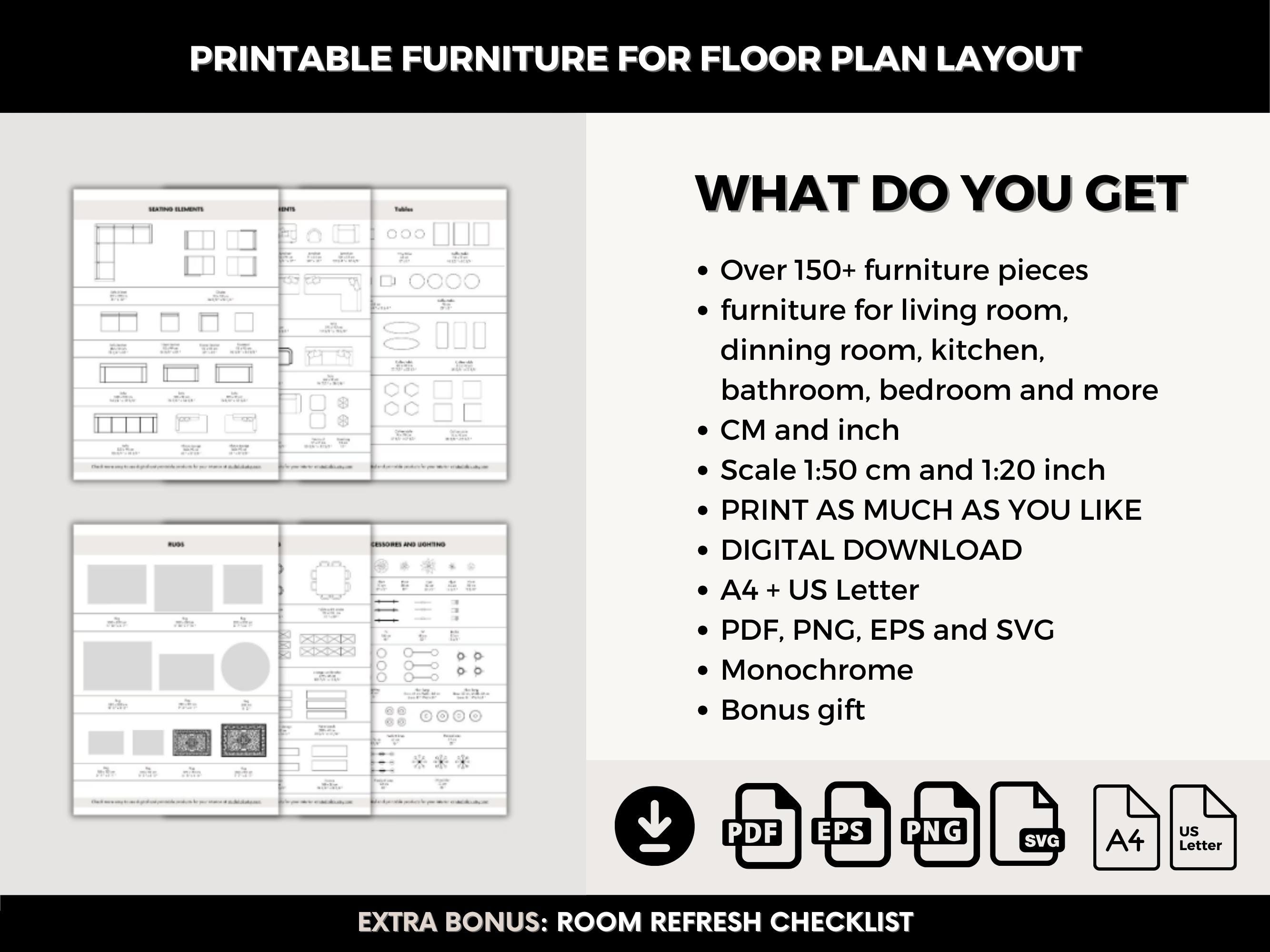 Floor Plan Furniture Templates Miniatures