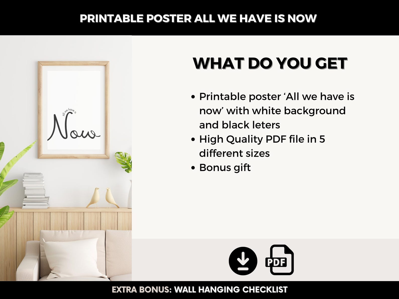 All We Have is Now Print, Printable Inspirational Quotes, Modern ...