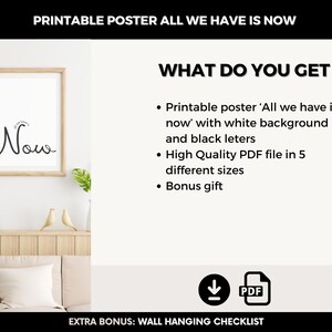 All We Have is Now Print, Printable Inspirational Quotes, Modern ...