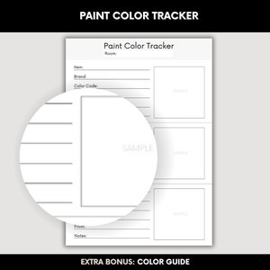 Paint Color Palette Printable, Paint Color Tracker, Color Brand, Colour ...