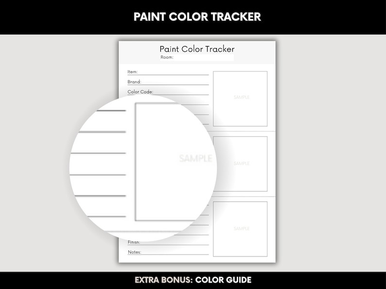 Paint Color Palette Printable, Paint Color Tracker, Color Brand, Colour ...