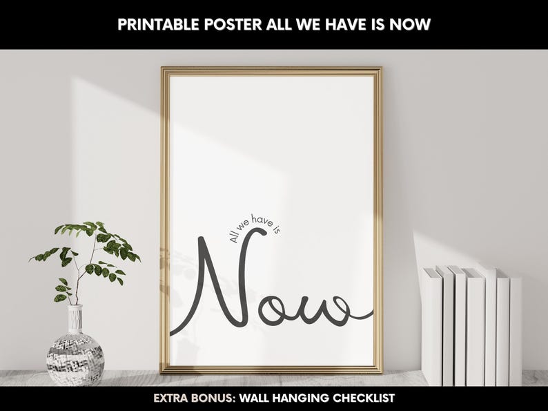 All We Have is Now Print, Printable Inspirational Quotes, Modern ...