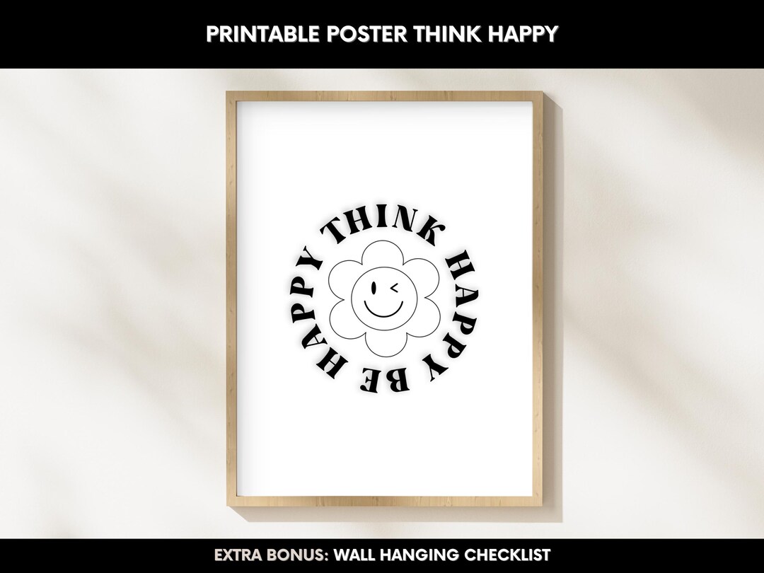 Posters and Prints, Poster for Room, Think Happy Poster, Inspirational ...
