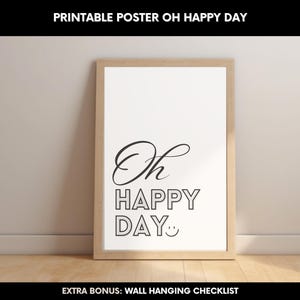 Oh Happy Day Printable Poster, Cheerful Wall Art, Uplifting Minimalist ...
