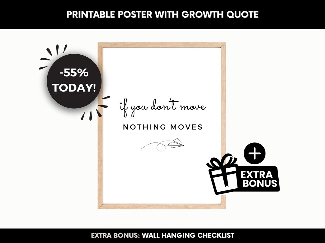 Quote Prints Wall Art, Black and White Prints, Motivational Quote ...