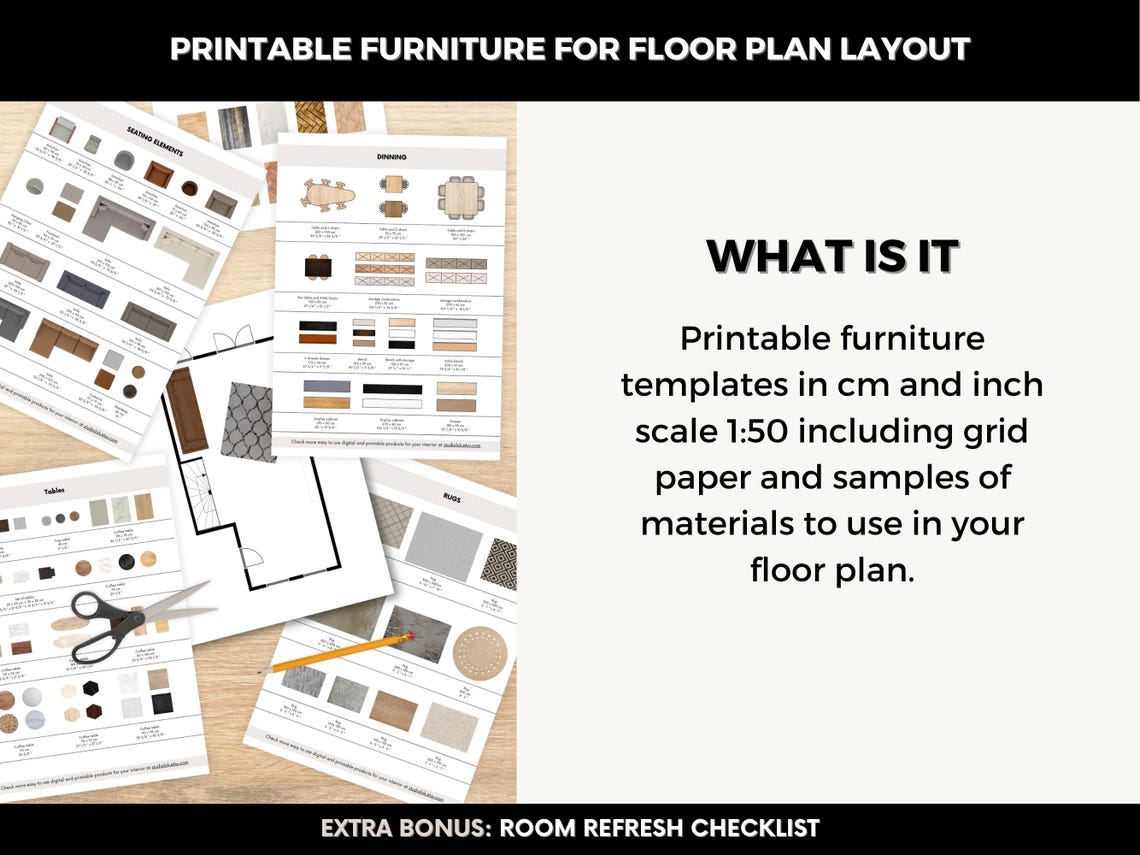 Printable Scale Furniture Templates Interior Design Neutral Colors ...