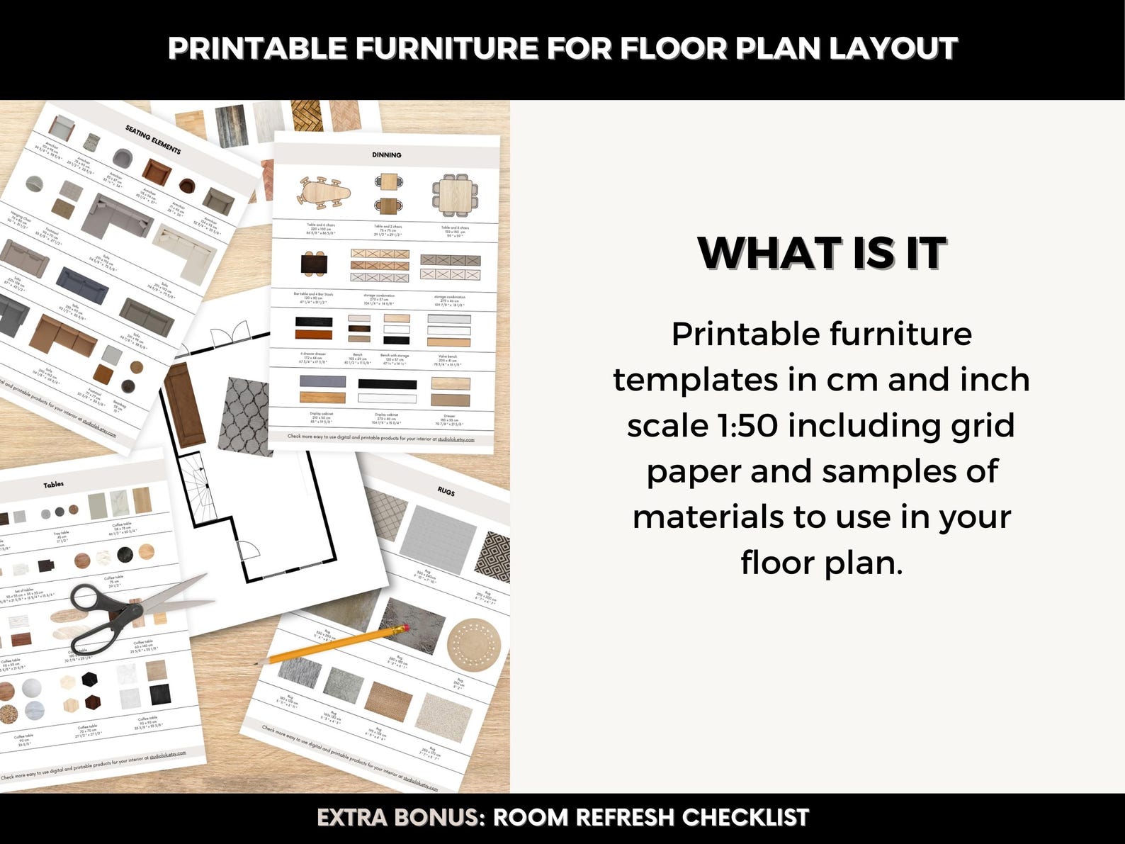 Printable Scale Furniture Templates Interior Design Neutral Colors ...