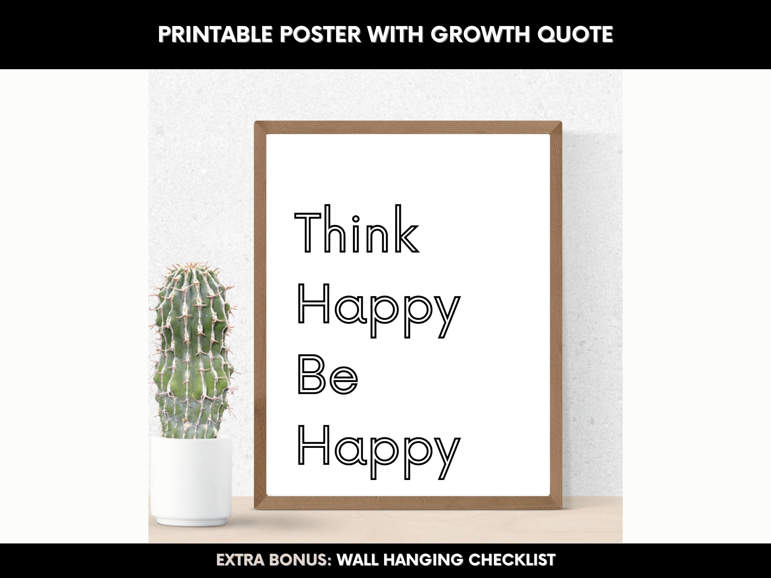 Posters and Prints, Poster for Room, Think Happy Poster, Inspirational ...
