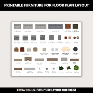 Printable Scale Furniture Cutouts for Living Room Floorplan, Living ...