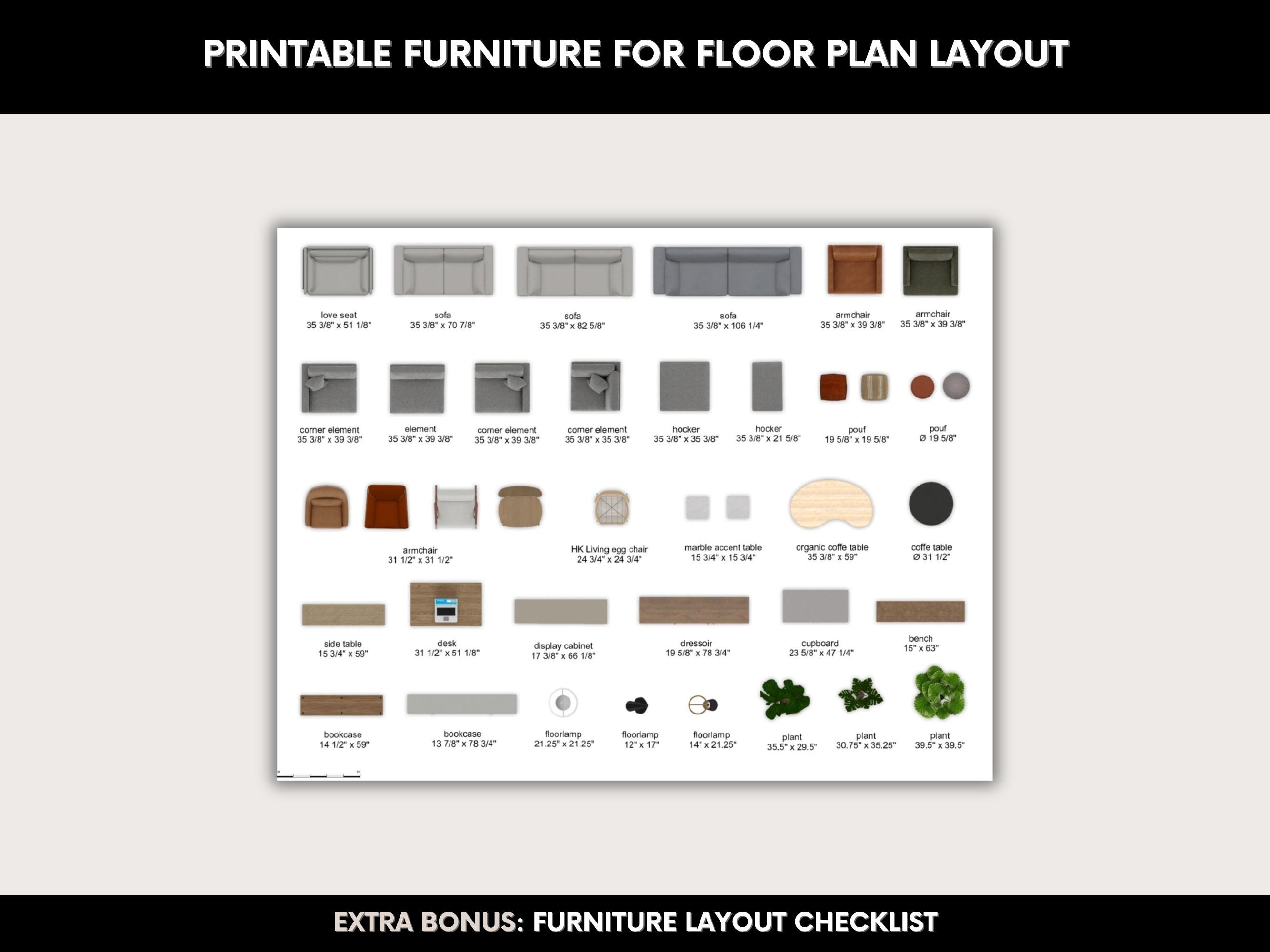 Living Room Furniture Template Printable