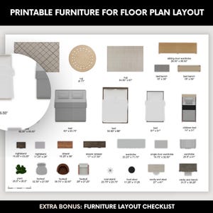 Printable Furniture Bedroom Template, Bedroom Design Kit, Bedroom ...