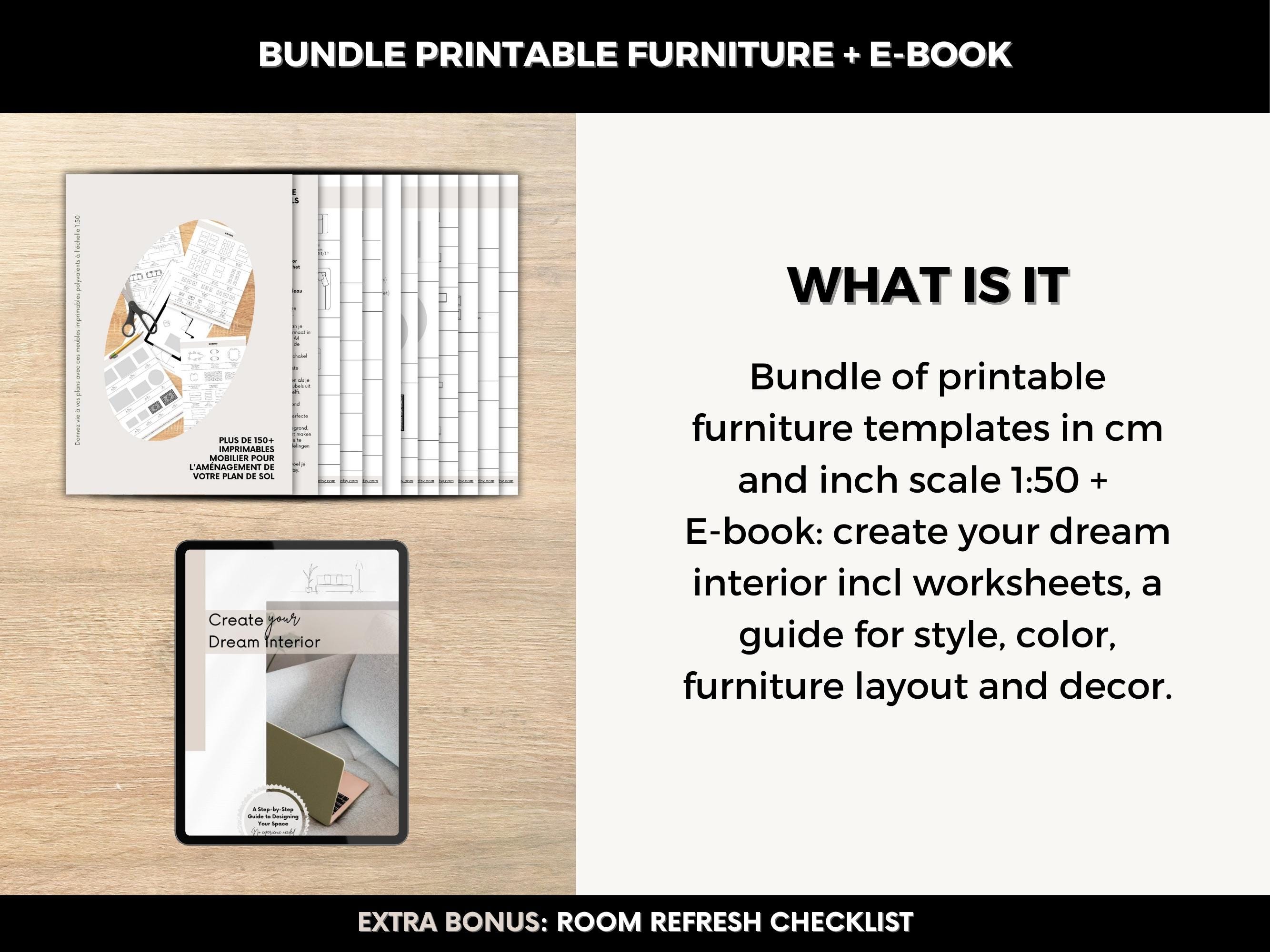 Printable Scale Furniture Templates + Interior Design Guide, DIY Room ...
