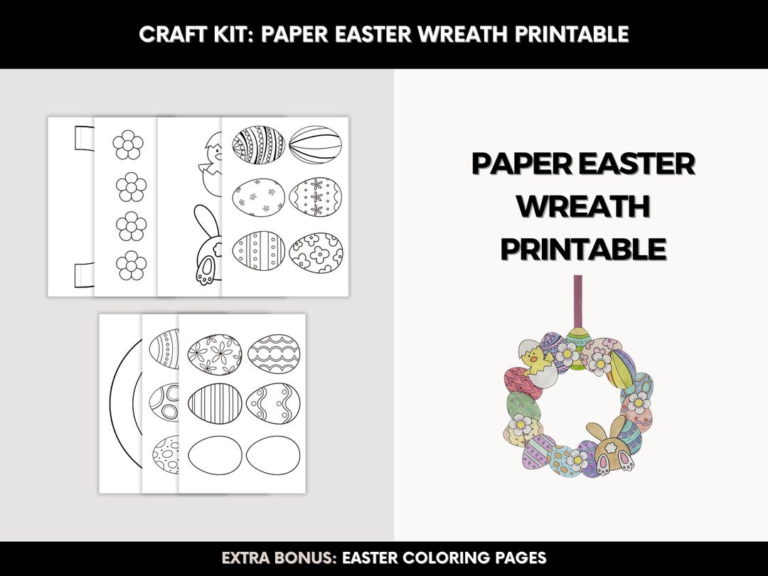 Handmade Easter Decor Printable Wreath Kit, Family-friendly Easter ...
