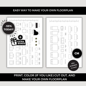 Printable Template Scale Furniture A4 Coloring Page Scale Furniture ...