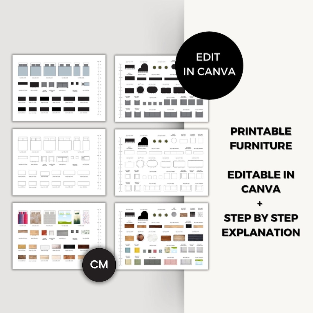 Printable Furniture Kit, Editable Furniture Kit, Customizable Furniture ...
