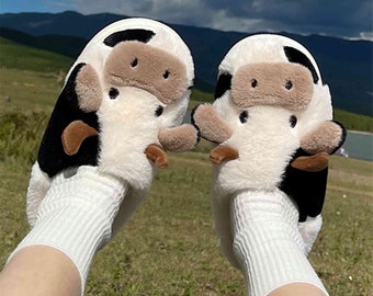 Cozy Cow Slippers - Etsy