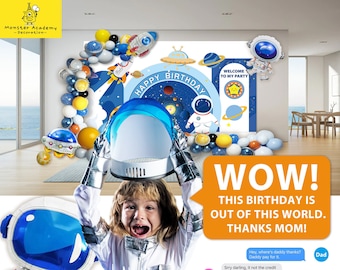 Outer Space Astronaut Birthday Party Balloon Decoration for Kids - Etsy