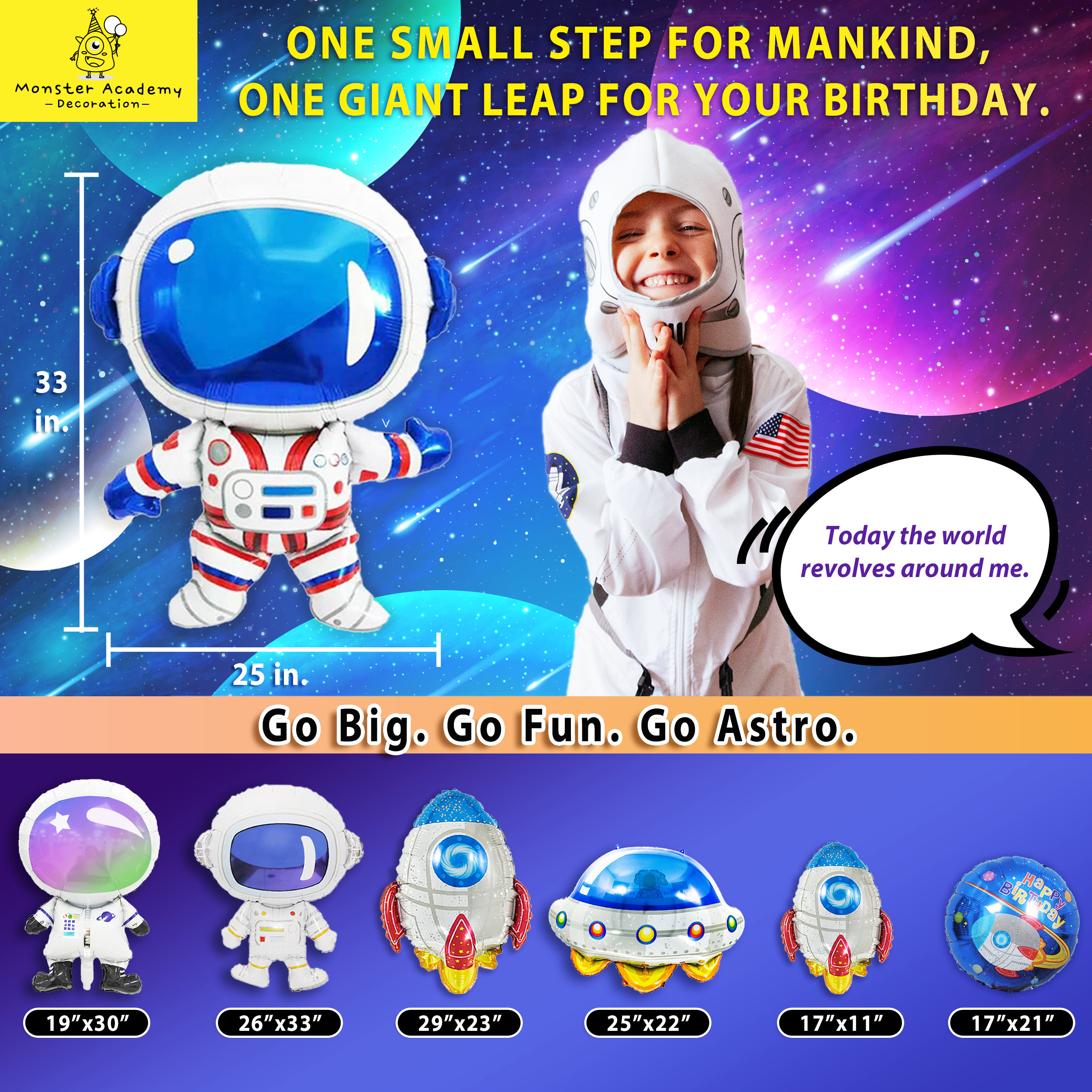 Outer Space Astronaut Birthday Party Balloon Decoration for Kids - Etsy