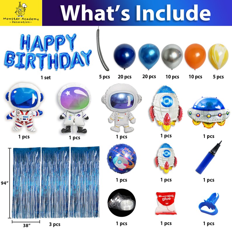 Outer Space Astronaut Birthday Party Balloon Decoration for Kids - Etsy