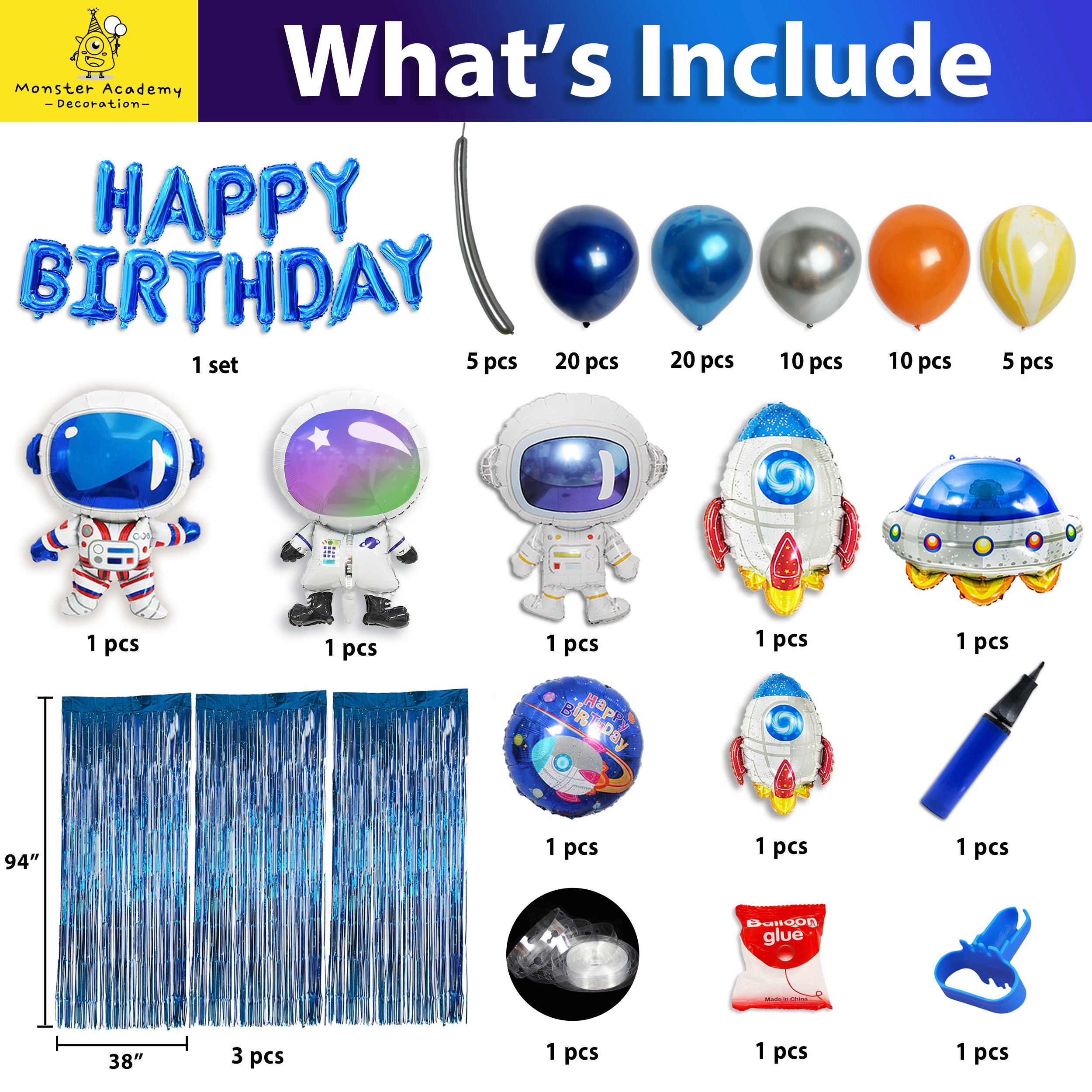 Outer Space Astronaut Birthday Party Balloon Decoration for Kids - Etsy