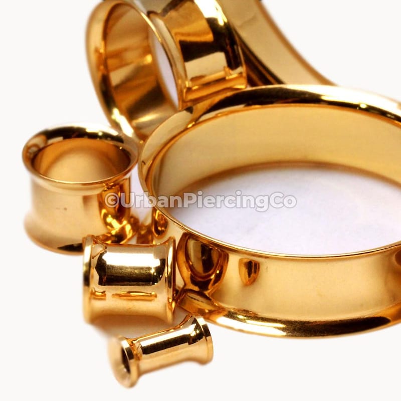 Double Flared Gauges Gold - Etsy