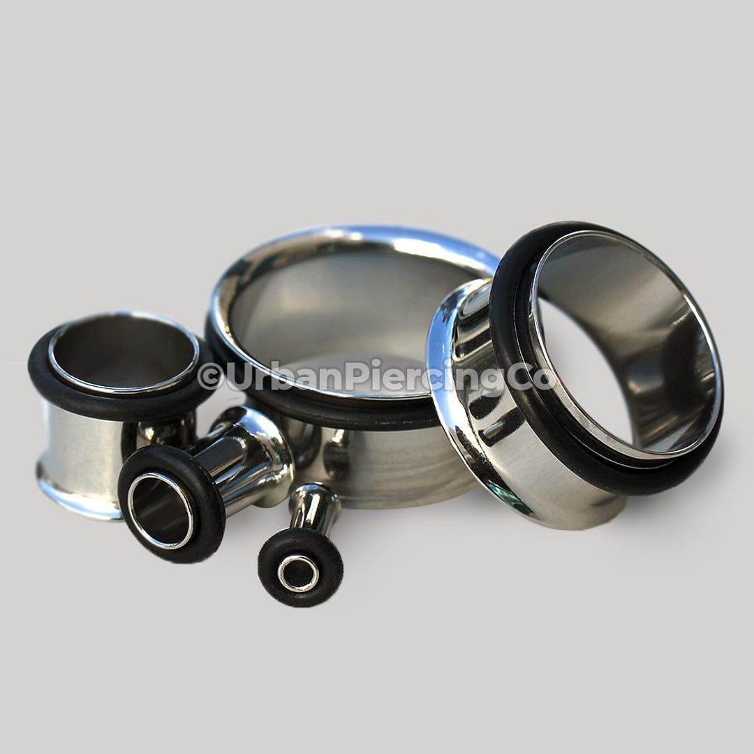 Surgical Steel Single Flared Tunnel Plug – Polished Mirror Finish – up ...