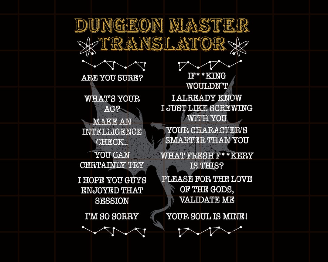 Dungeon Master Translator Png Dnd Png Dungeons and Dragons - Etsy