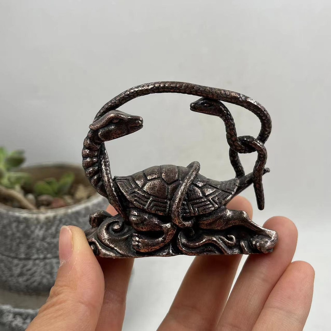Mini Feng Shui Tortoise Fight With Snake Xuanwu Great Beast God Statue ...