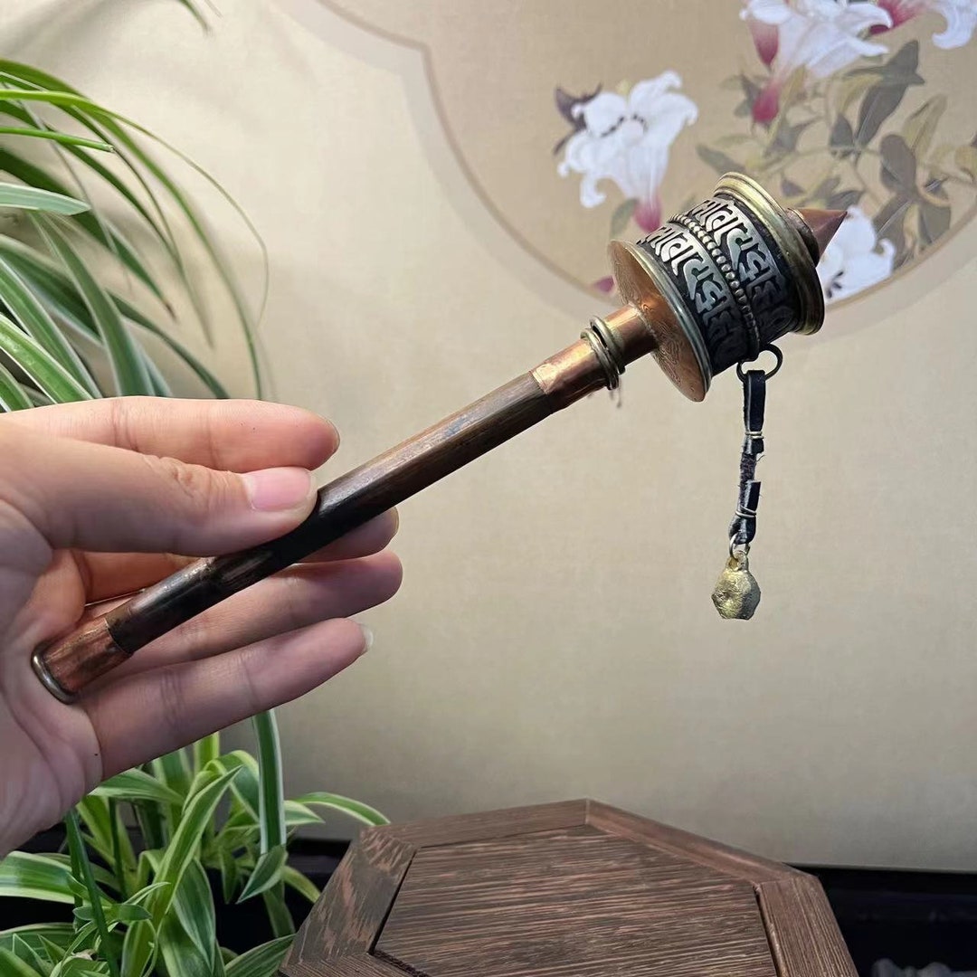 Tibetan Buddhist Handcrafted Prayer Wheel Wall Hanging Nepal Om Mani ...