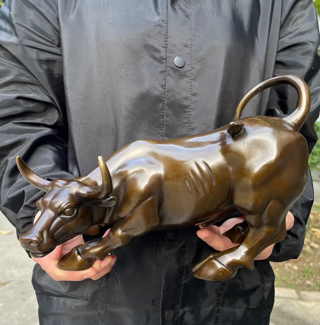 Large Antique Pure Copper Bull Ornament,copper Bull Solid Ox Copper ...