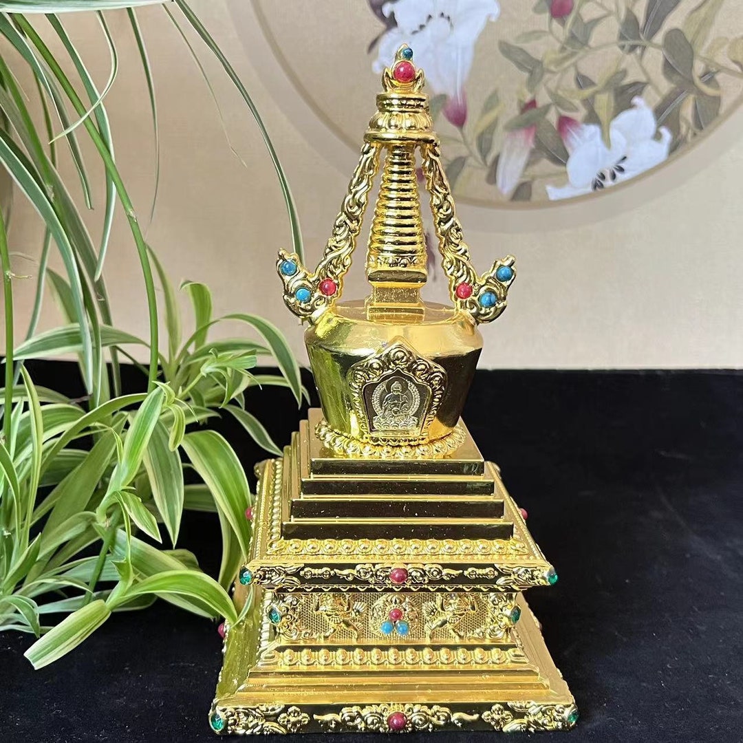 Nepal Mini Handcrafted Metal Buddha Stupa,buddhist Souvenir,tibetan ...