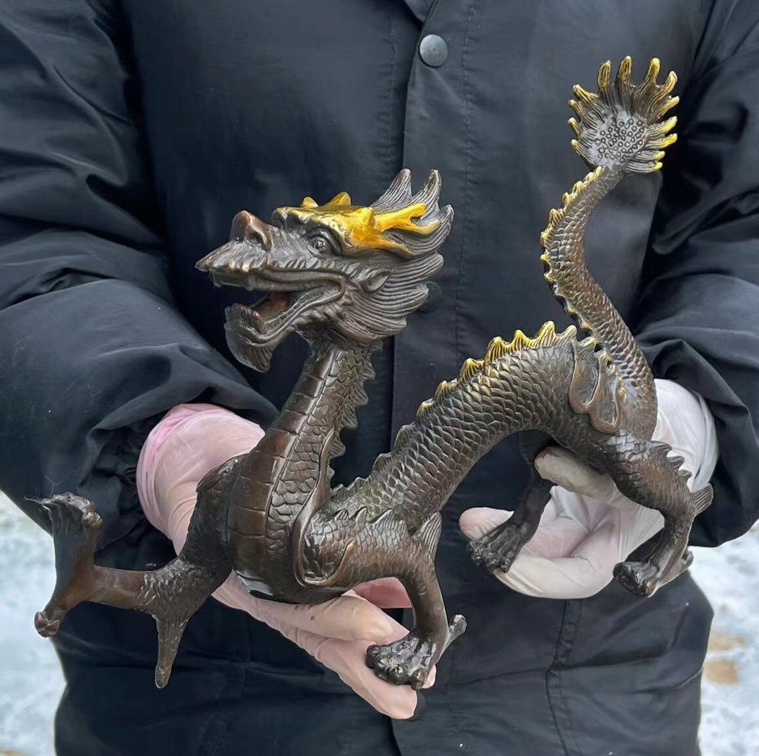 Feng Shui Big Copper Dragon Handicraft Statue,feng Shui Dragon Decor ...